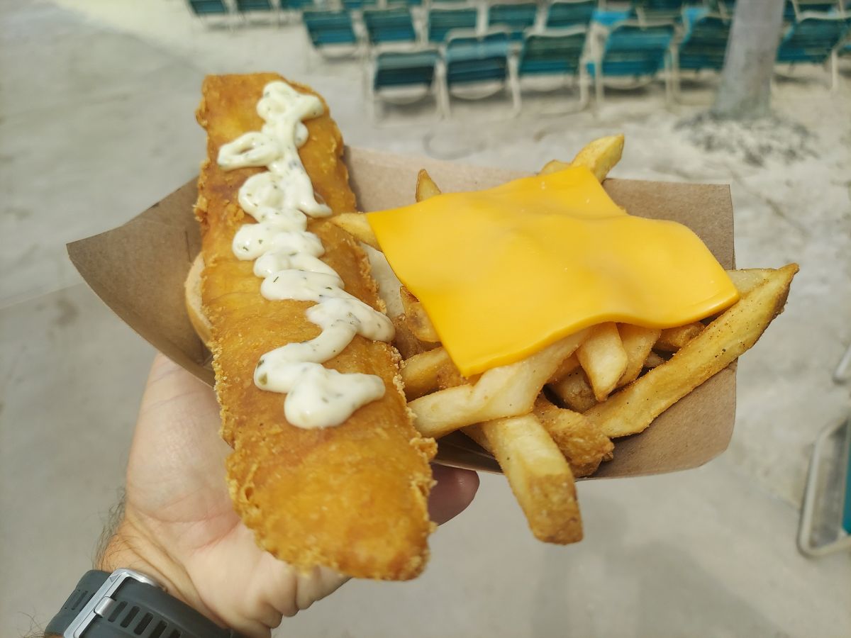 Aquatica Orlando Food Review: Fish Sandwich Waterstone Grill