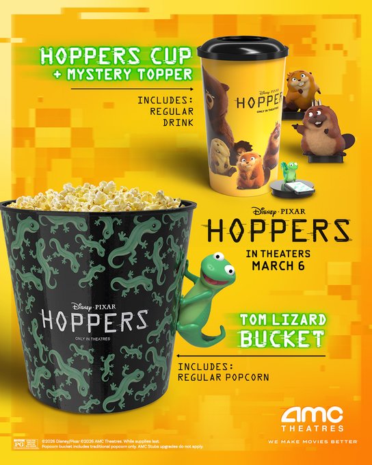 Hoppers AMC Cup & Tom Lizard Popcorn Bucket