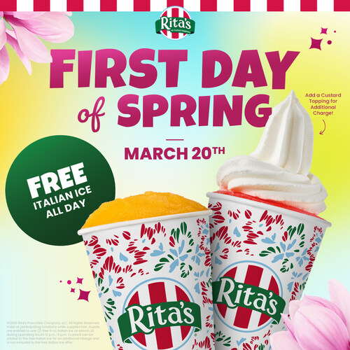 Rita’s Free Italian Ice Returns March 20 for Spring