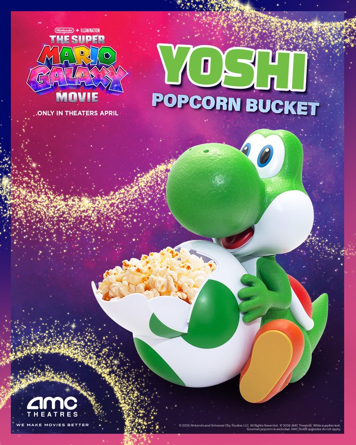 Yoshi Popcorn Bucket Coming to Theaters April 1