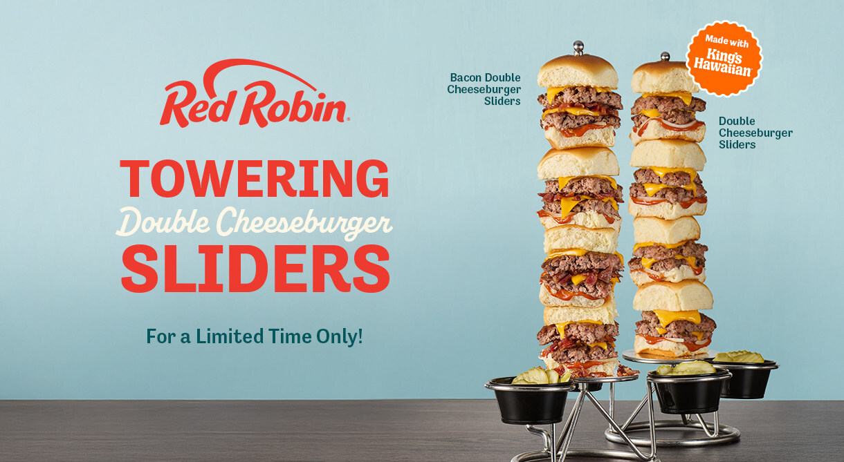 New Towering Double Cheeseburger Sliders at Red Robin