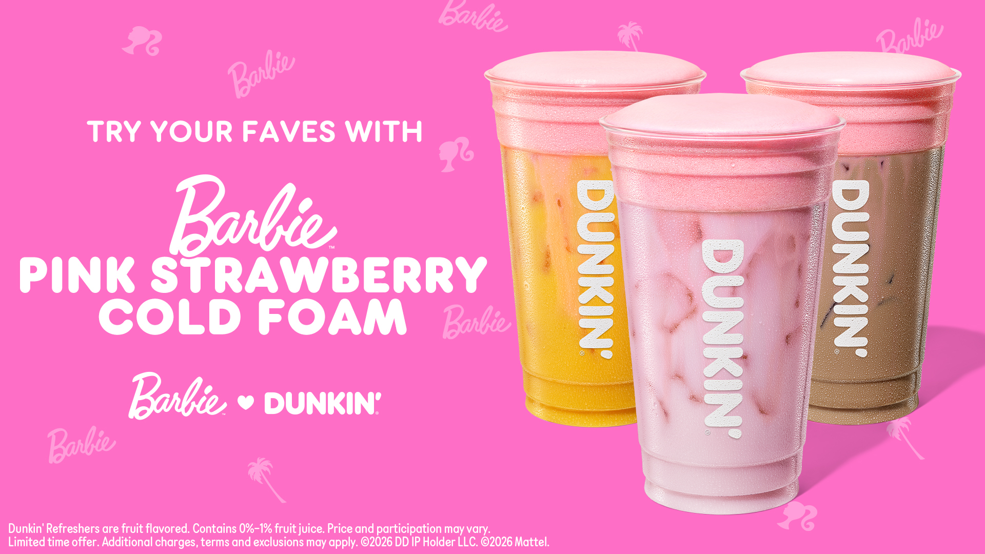 Dunkin Barbie Menu: New Pink Drinks & Treats